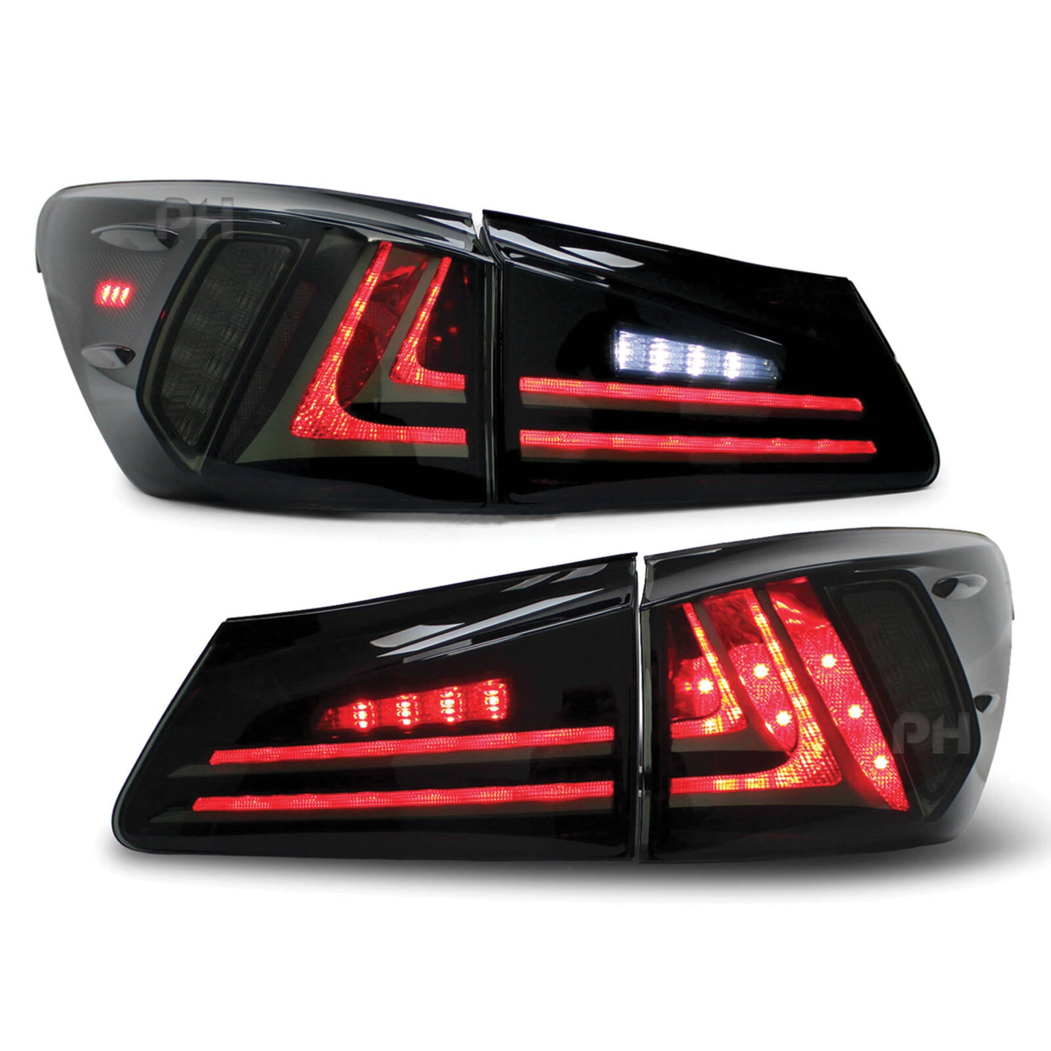 Black SMOKED LED Tail Lights SET fits Lexus IS250 IS350 2005 - 2010 ...