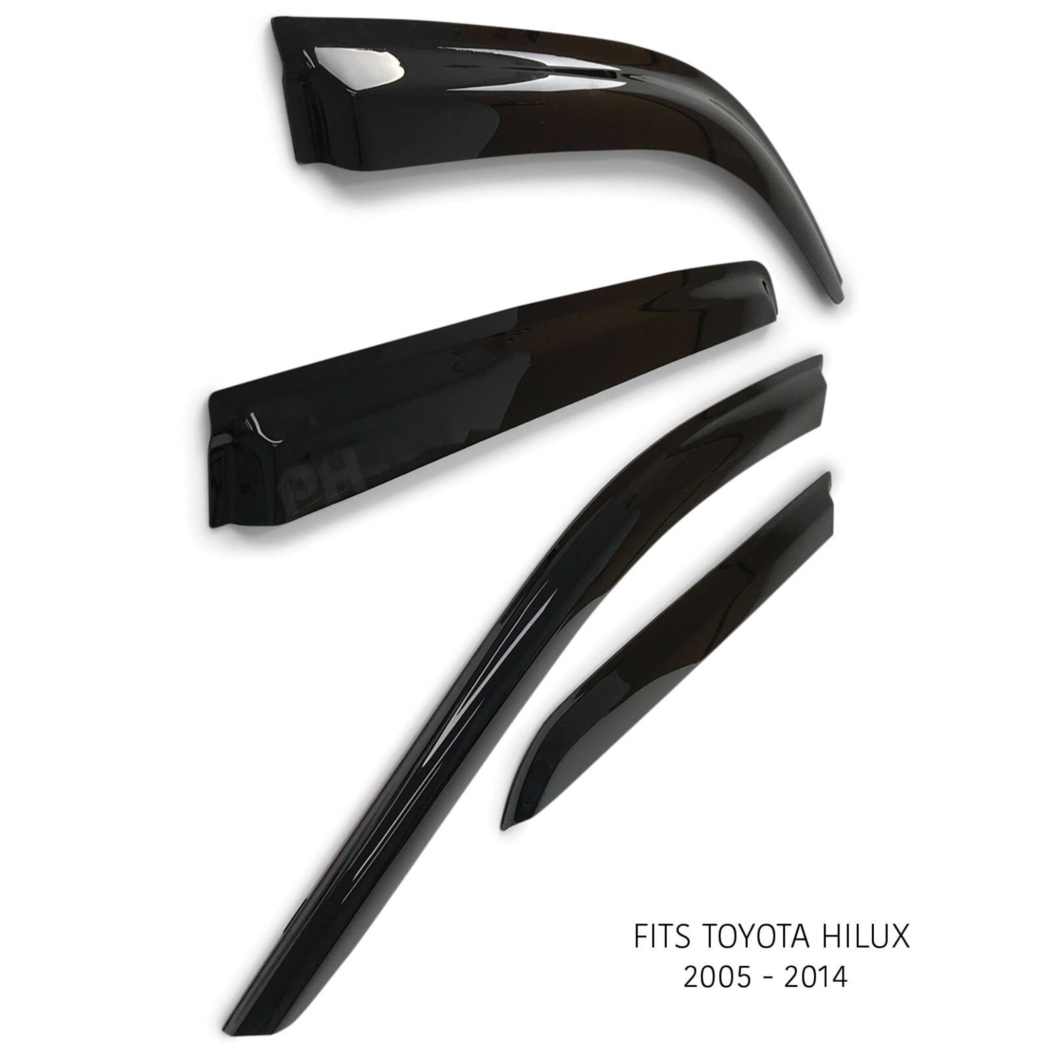 Weather Shield Window Visors SET 4 Piece Fits Toyota Hilux N70 2005 ...