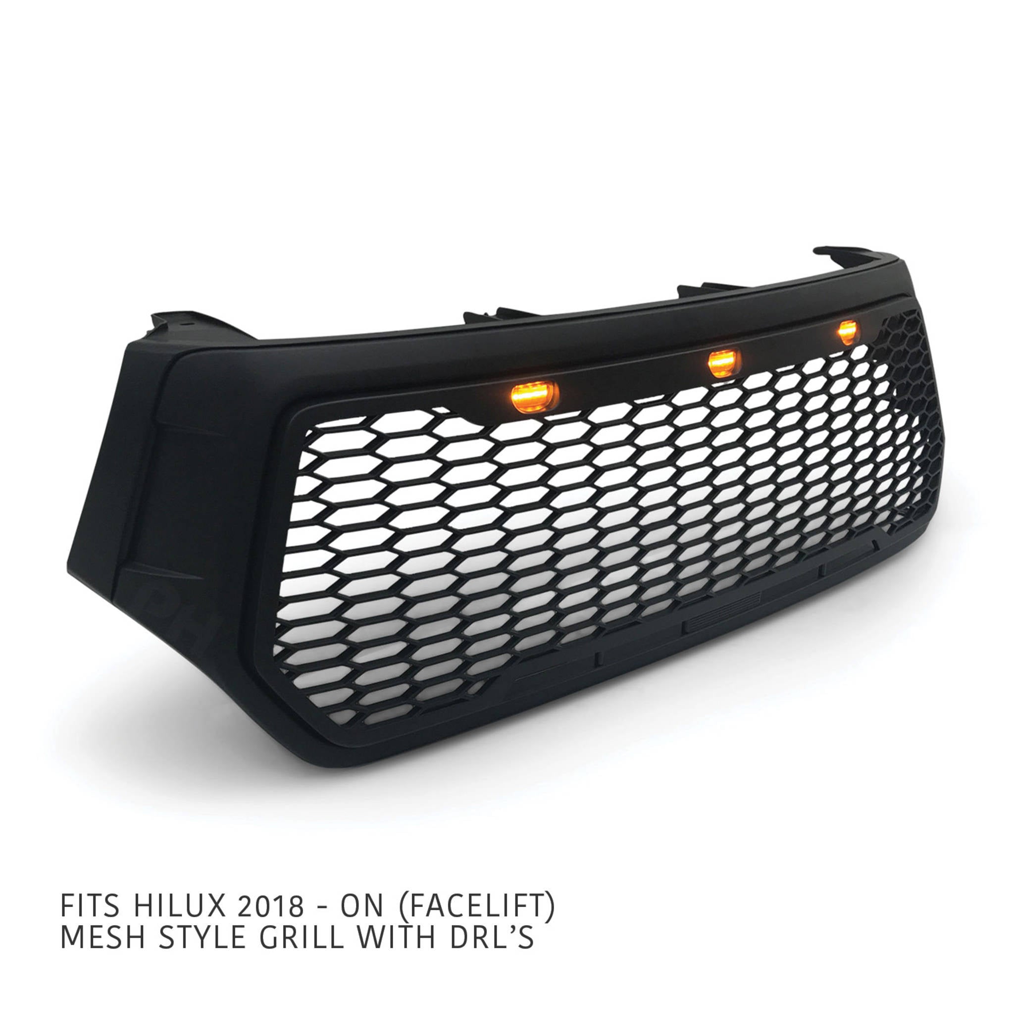 Grill Black Mesh DRL Style Fits Toyota Hilux N80 SR SR5 Rogue TRD 2018 ...