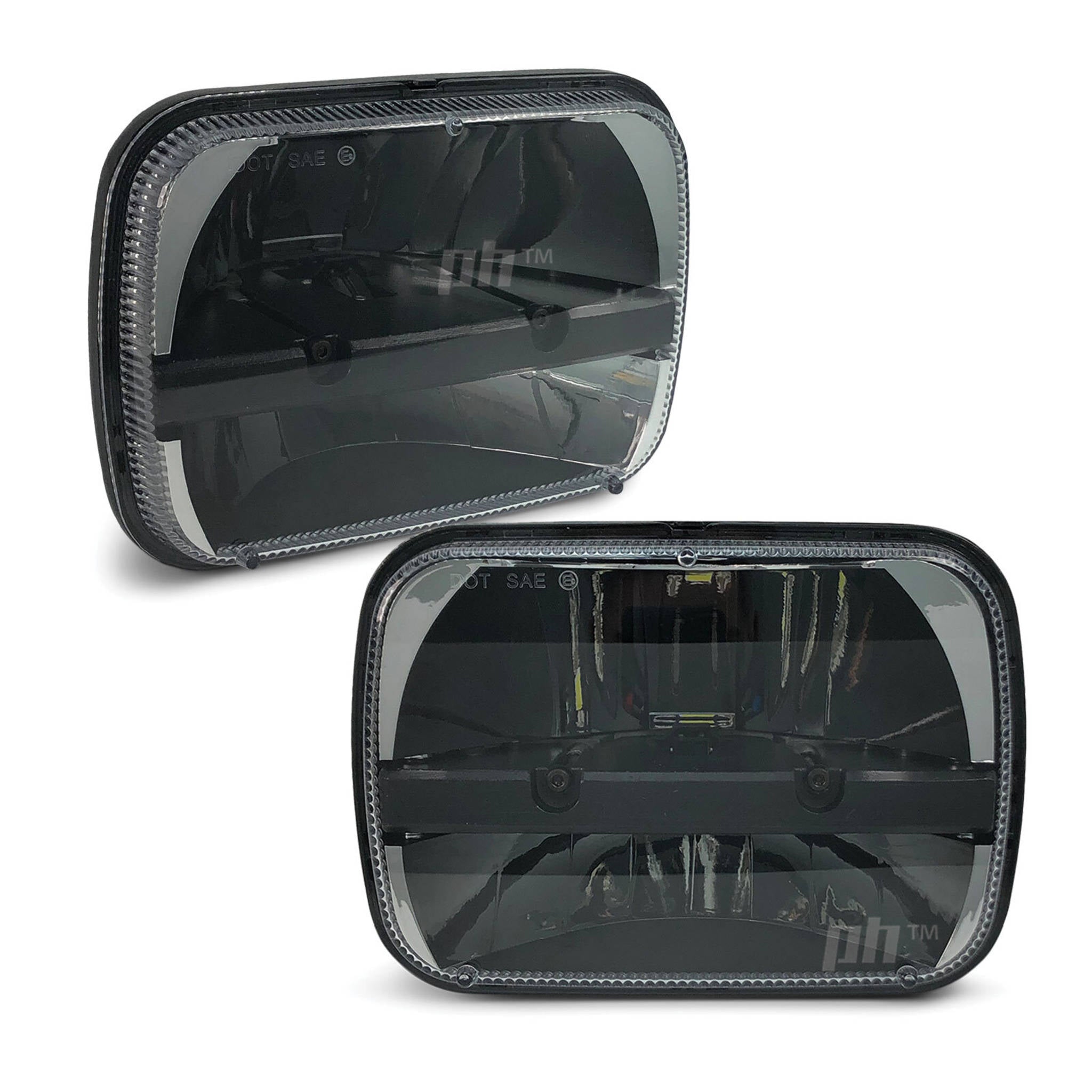 Universal Black Headlights LED PAIR 7x5 Inch Rectangle – 4x4 Offroad Centre