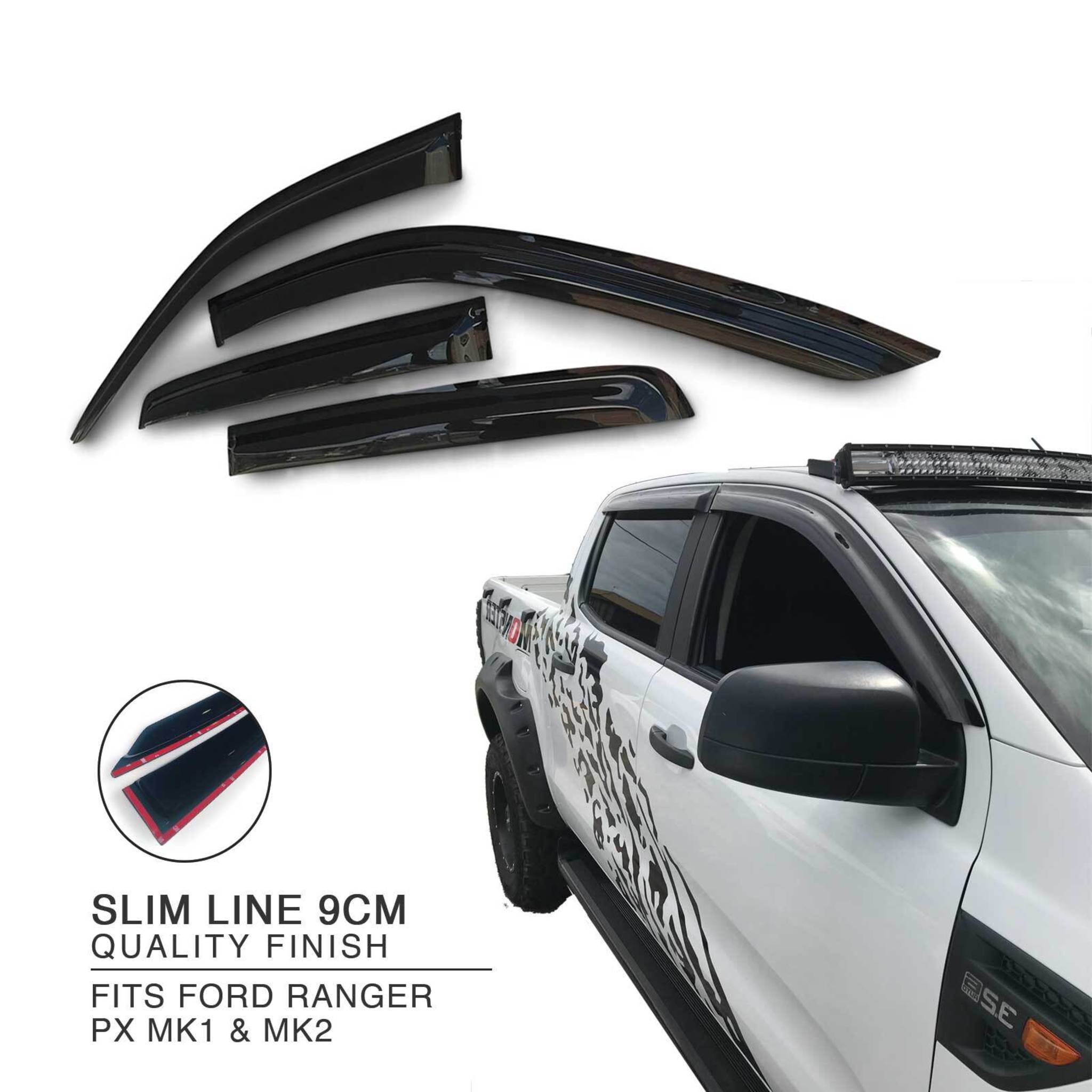 Weather Shield Window Visors SET Fits Ford Ranger PX MK1 MK2 MK3 XL XL ...