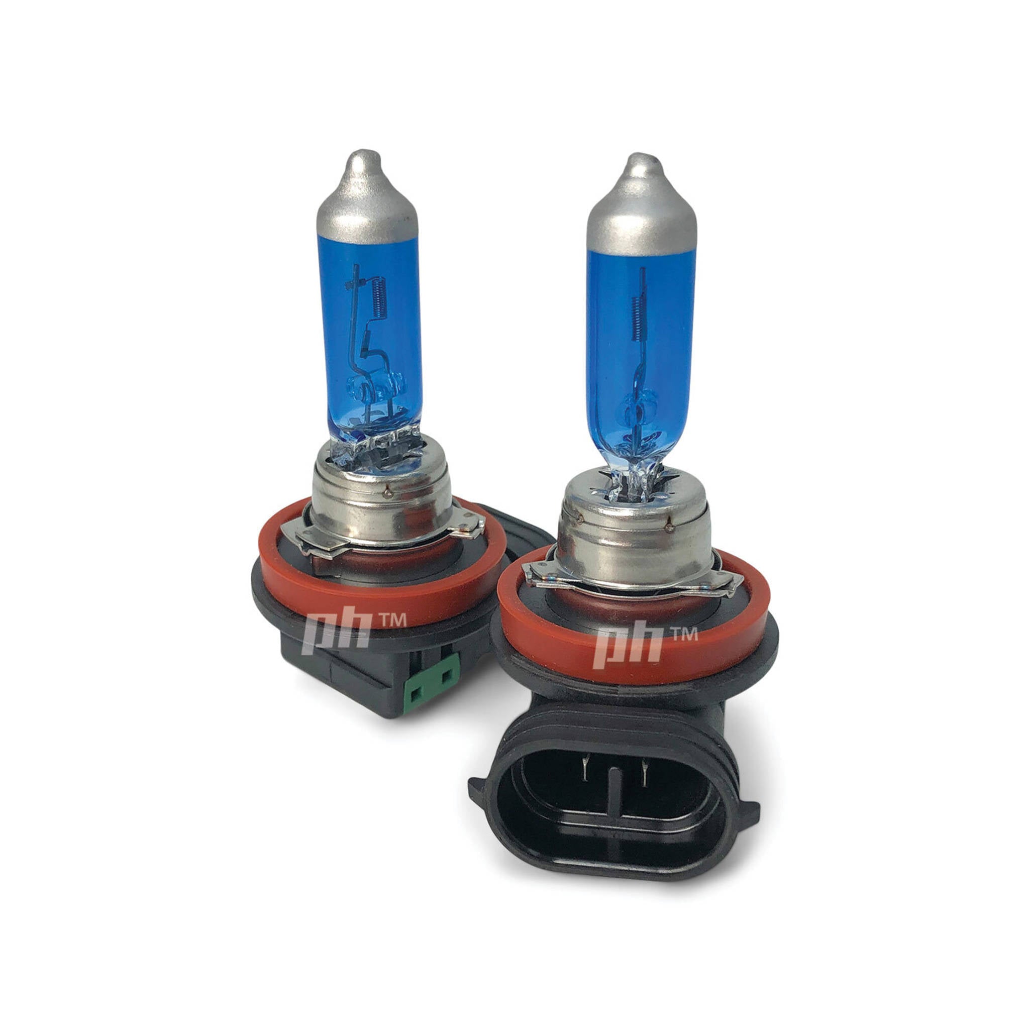 H11 Halogen Bulbs PAIR 5000K 12V 55W Super White Michiba Upgrade Globe ...