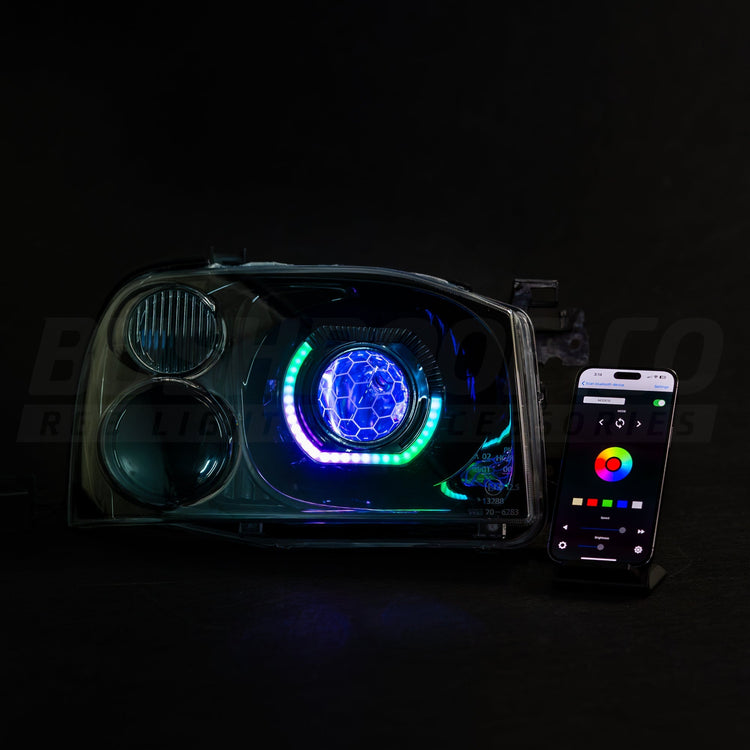 Nissan Navara D22 LED 'Angry Eye' Headlights – 4x4 Offroad Centre
